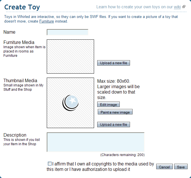 Upload - Whirled Club Wiki