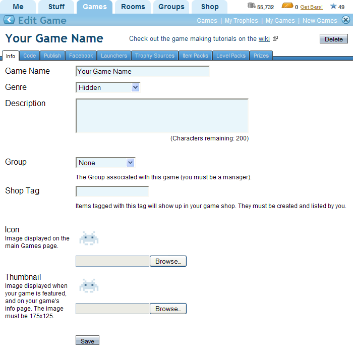 Uploading games - Whirled Club Wiki